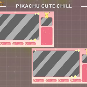 Animated Pikachu Twitch Overlay, Cute Pokemon Stream Overlay, Kawaii ...