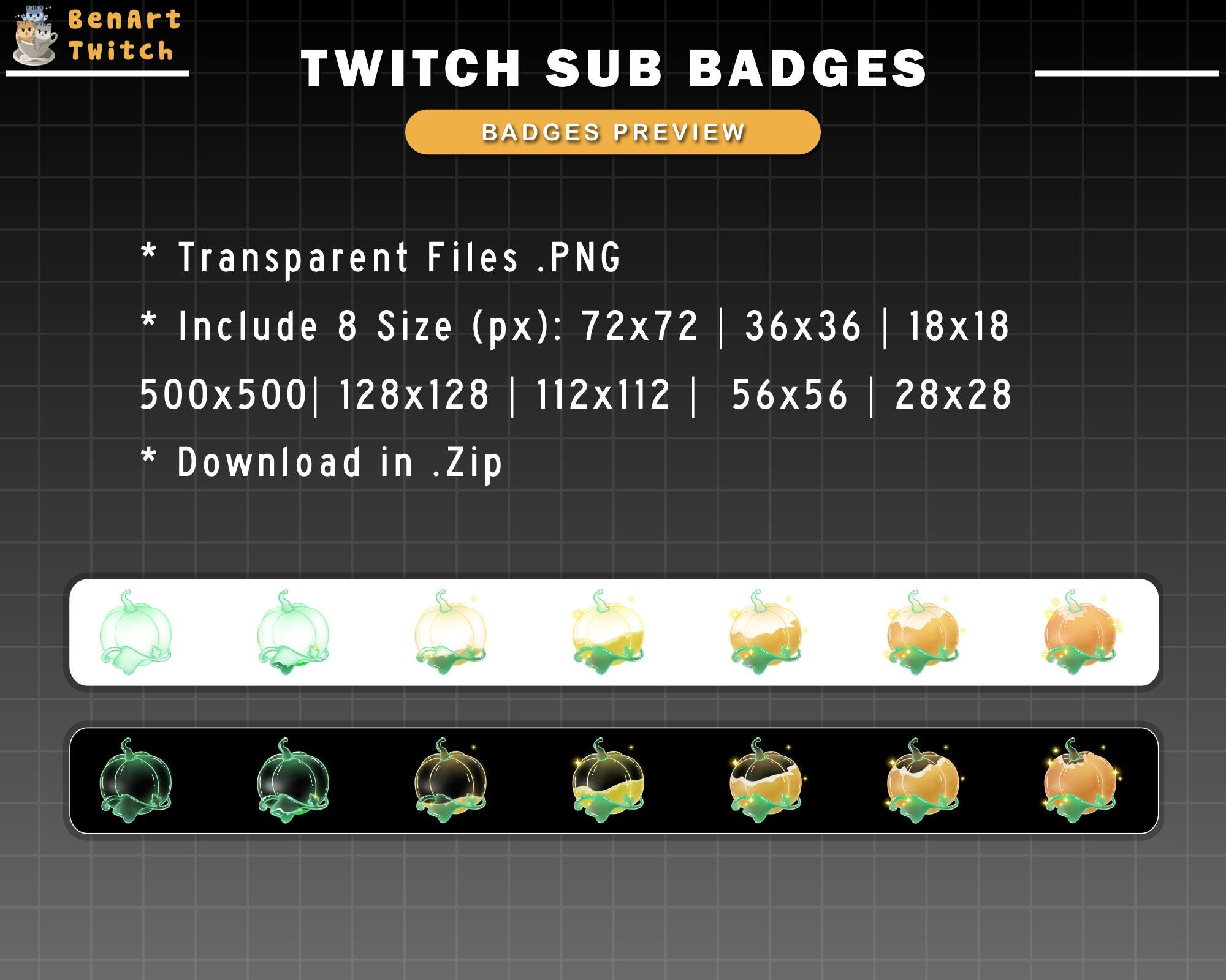 Liquid Pumpkin Twitch Sub Badges, Fall Twitch Sub Badges, Maple Sub ...