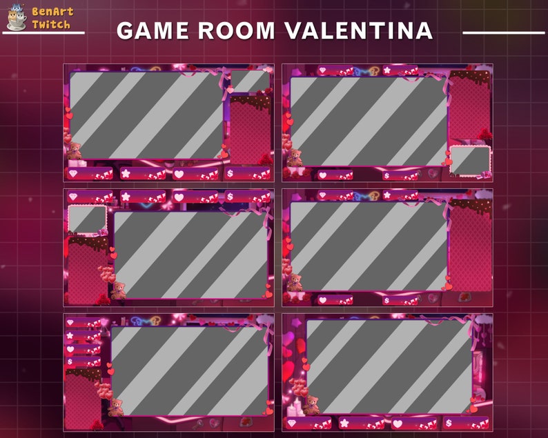 Animated Twitch Overlay Valentine's Day PC Room, Lo-fi Game Room Stream ...