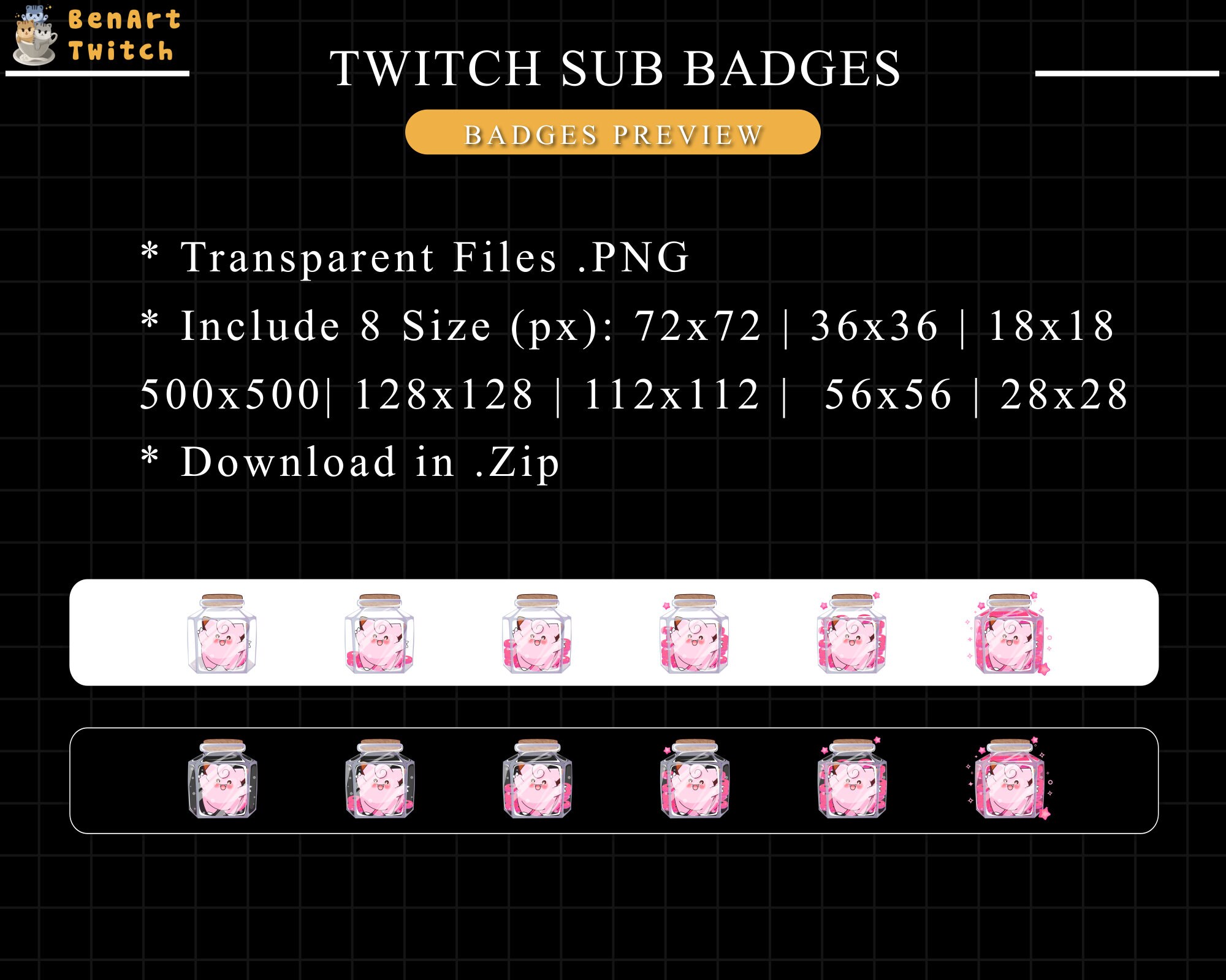 Pipi Twitch Sub Badges Cute Pokemon Twitch Badges Ready to - Etsy