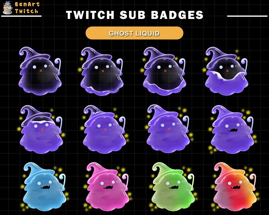 Liquid Ghost Twitch Sub Badges, Halloween Twitch Sub Badges, Pumpkin ...