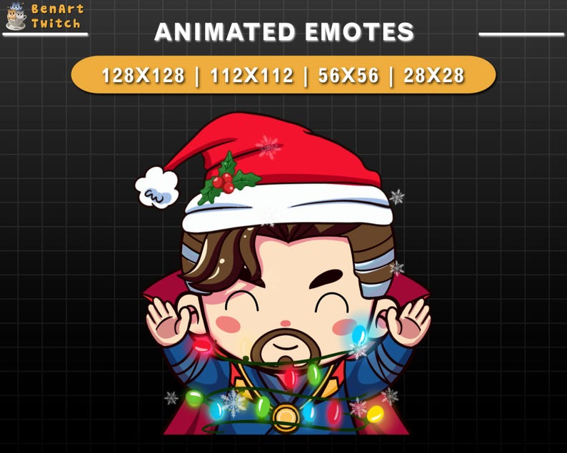 Animated Christmas Twitch Emote Cute Doctor Strange, Marvel Twitch ...