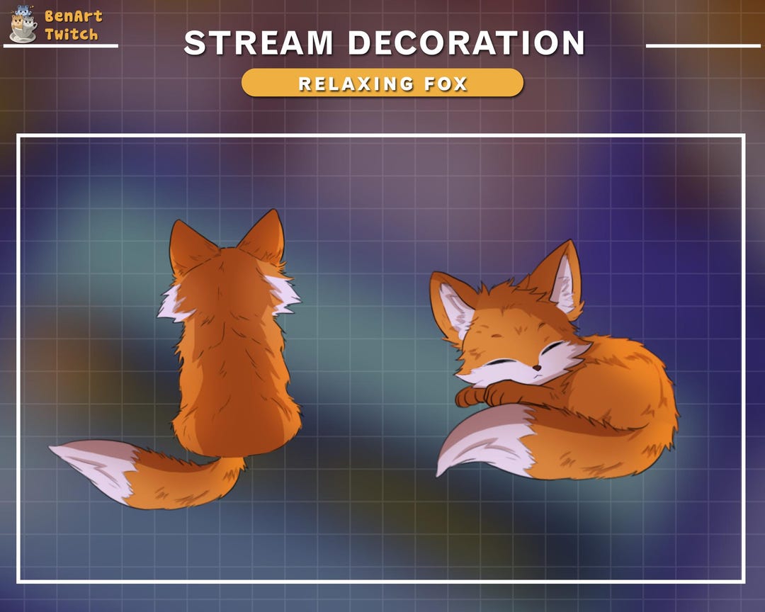 Animated 2x Cute Fox Stream Decoration Looping for 10s - Etsy