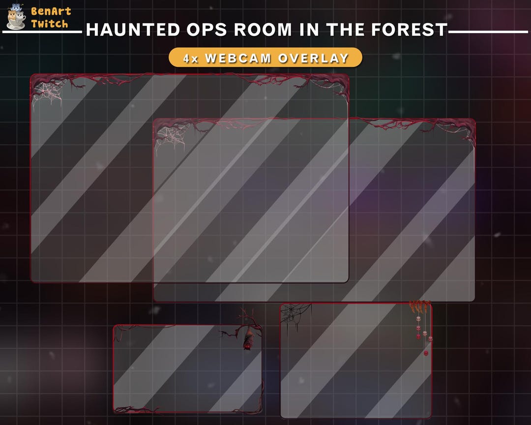 Witchy Twitch Webcam Overlay, Creepy Camera Twitch, Skulls, Halloween ...