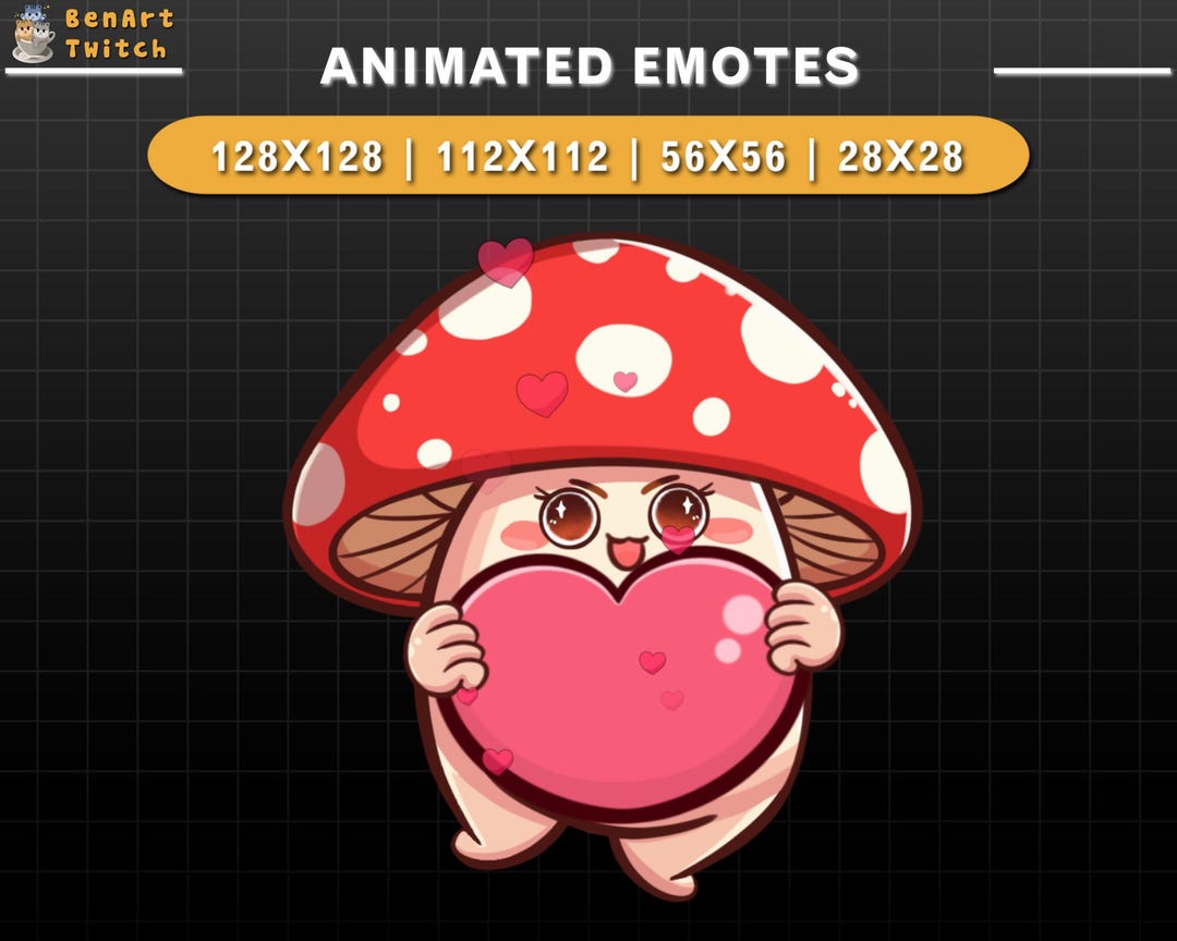 Animated Twitch Emote Mushroom Love, Heart Twitch Emotes, Autumn Emotes ...
