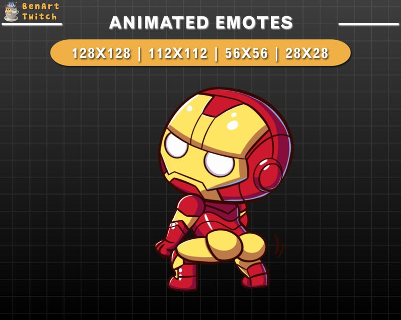 Animated Twitch Emote Iron Man Dancing, Cute Chibi Emotes, Kawaii Emote ...