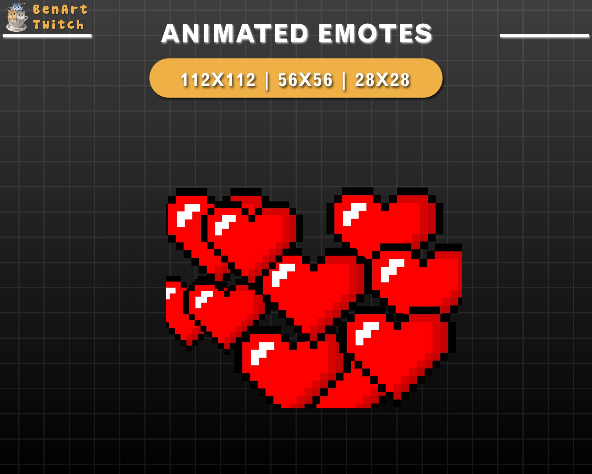Animated Twitch Emote Pixel Balloons Heart Flying, Love Twitch Emotes ...