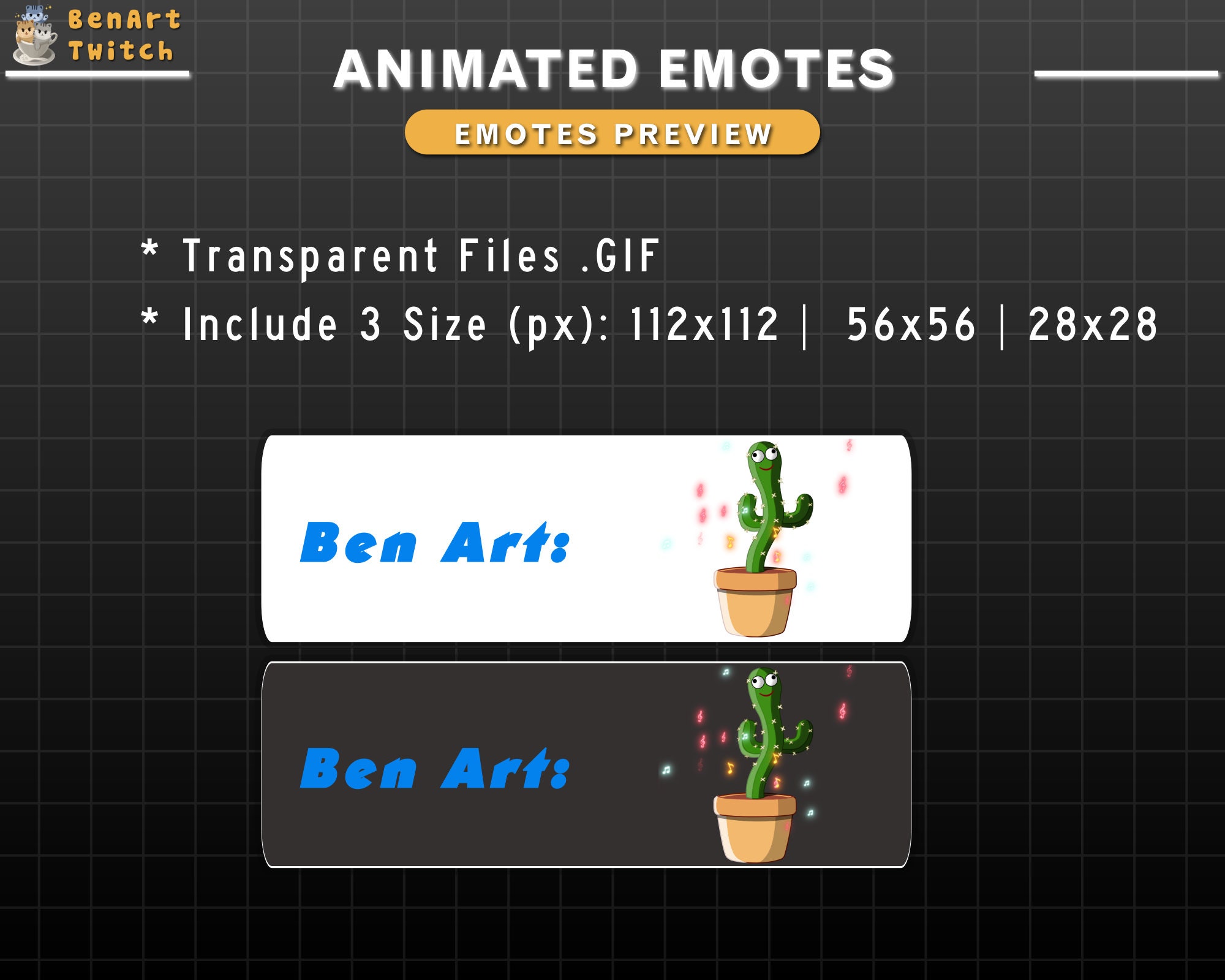 Animated Twitch Emote Dancing Cactus, Cute Cactus Twitch Emotes, Cute ...