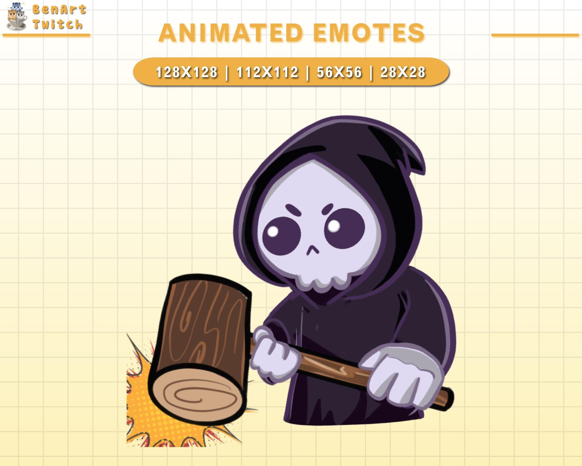 Animated Twitch Emote Cute Reaper BAN, BAN Twitch Emotes, Cute Emotes ...