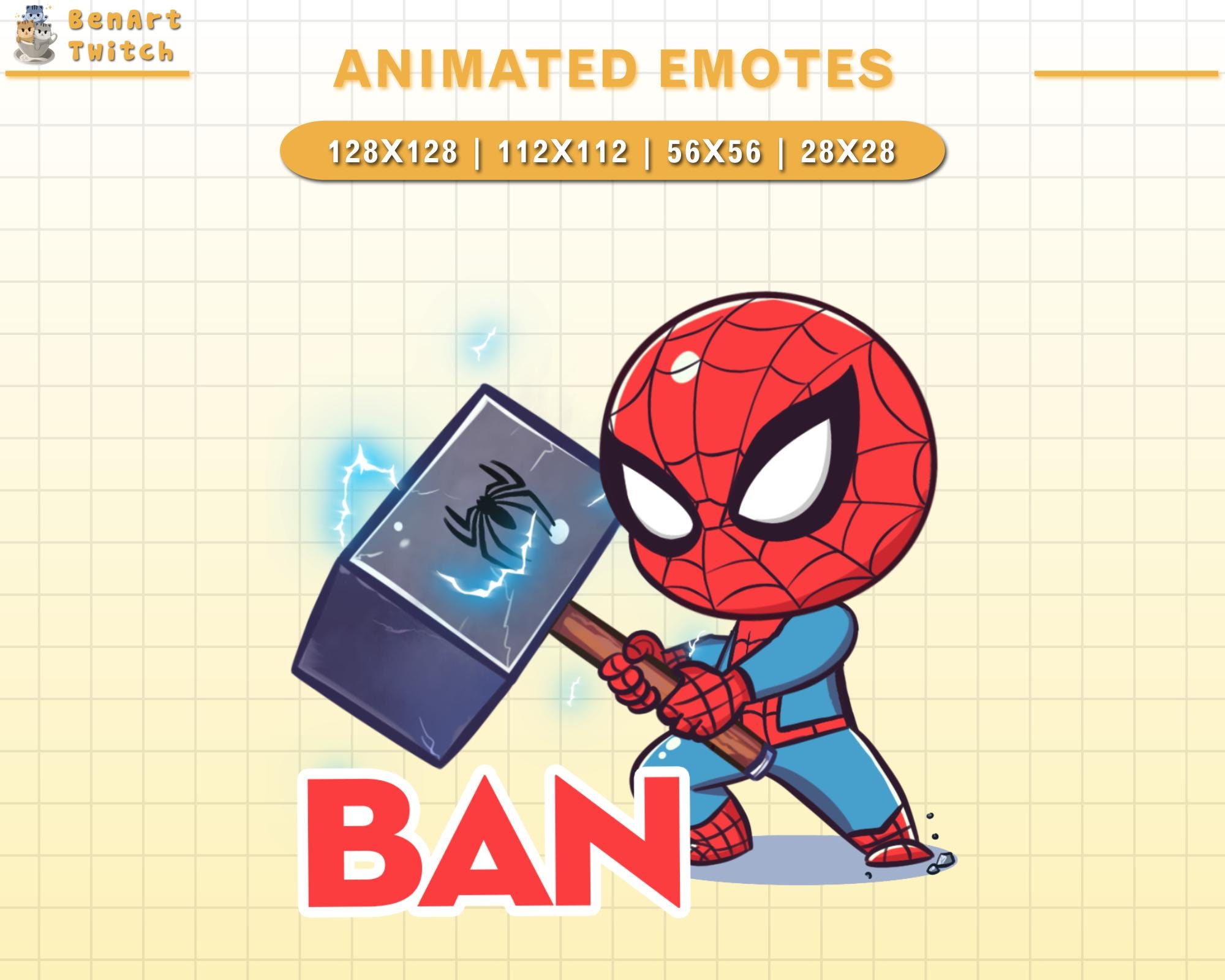Animated Twitch Emote Spider-man BAN, BAN Emotes, Kawaii Emotes for ...