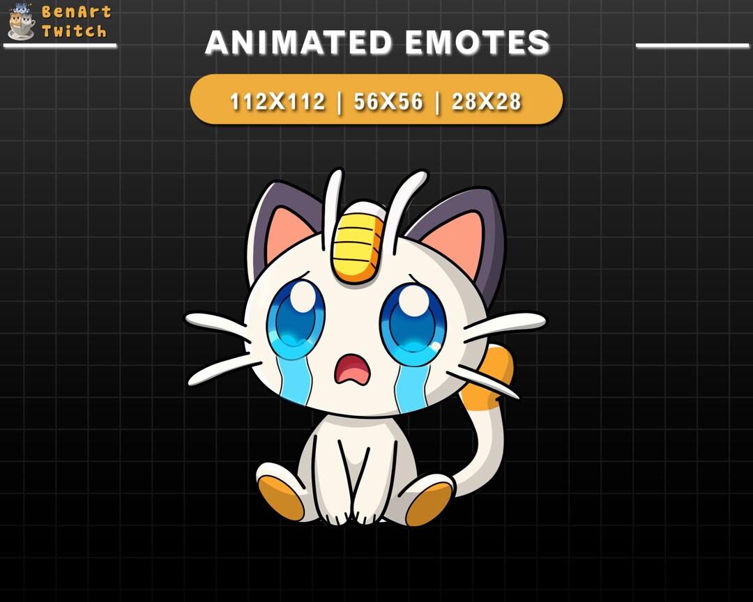 Animated Twitch Emote Pokemon Meowth Crying, Cute Cat Twitch Emotes ...