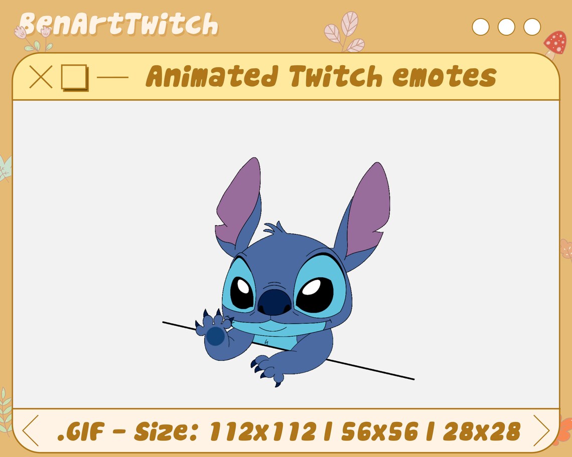 Animated Stitch Twitch Emote, Cute Twitch Meme Emotes, Cute Emotes for ...