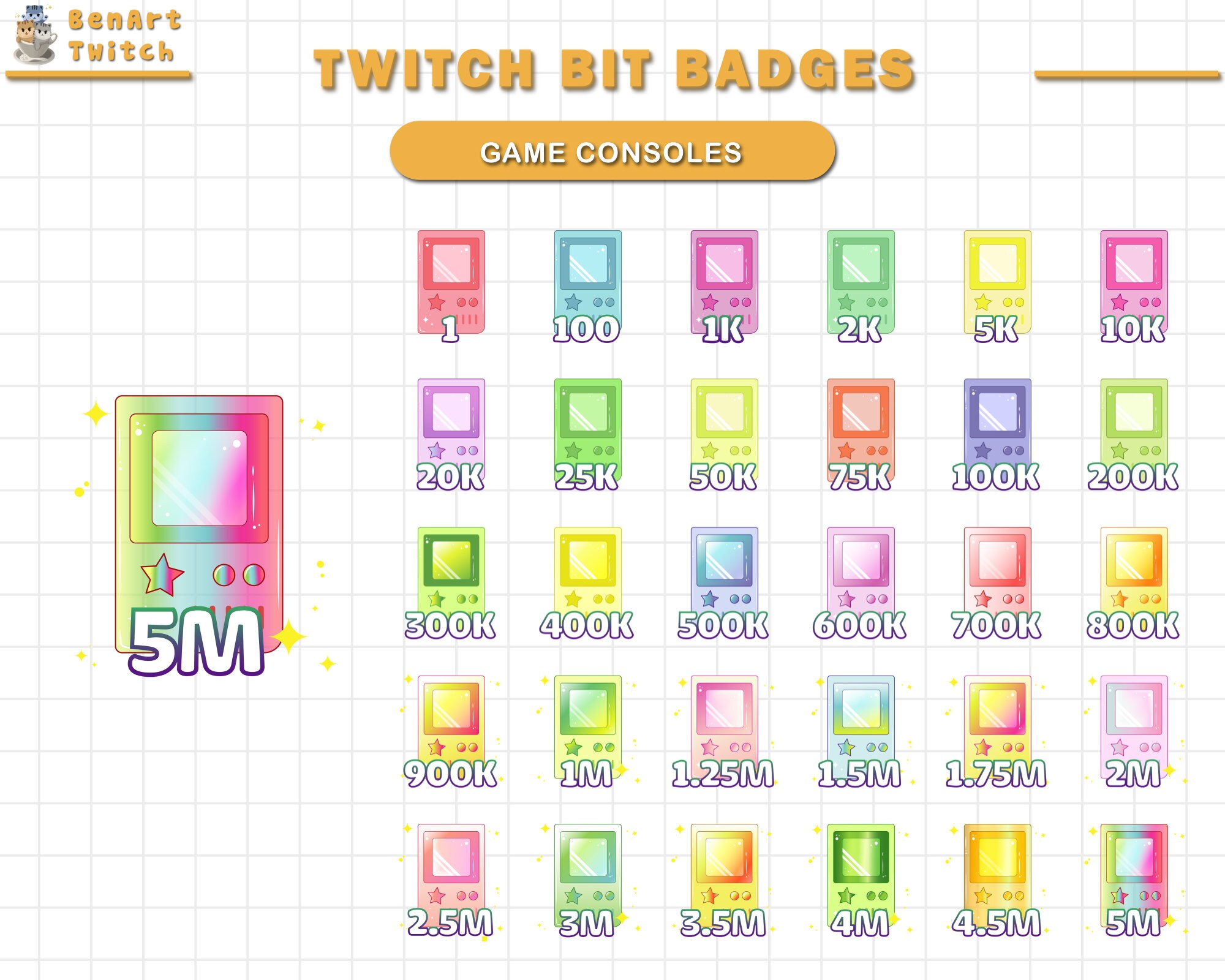 30x Controller Gaming Twitch Bit Badges, Controller Game Twitch Badges ...