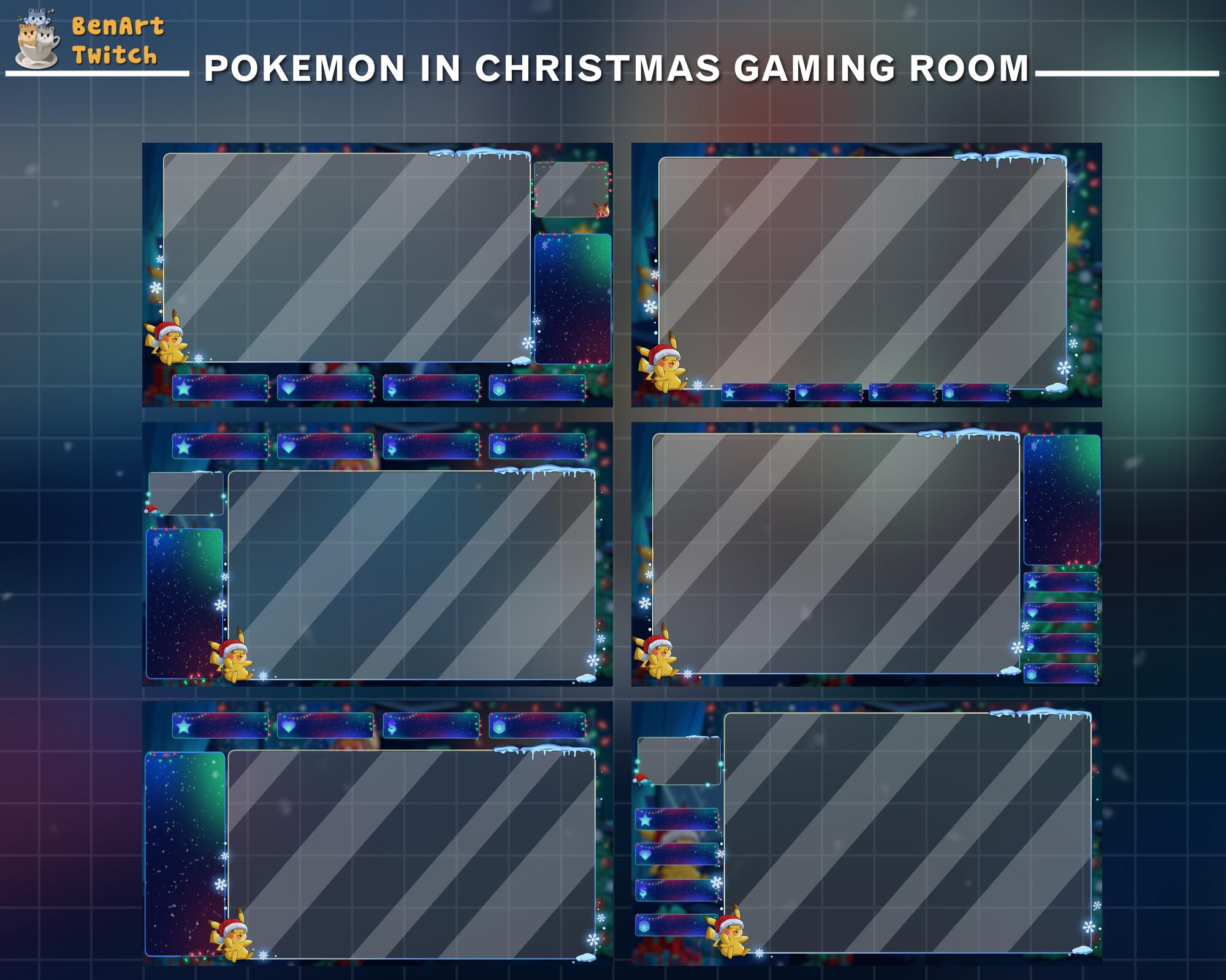 Animated Stream Package Cozy Christmas Pokemon Gaming Room Twitch ...