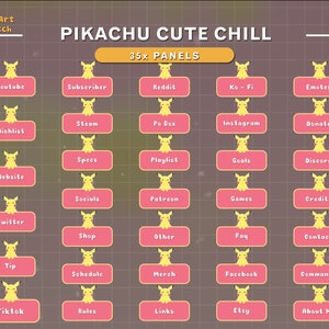 Animated Pikachu Twitch Overlay, Cute Pokemon Stream Overlay, Kawaii ...