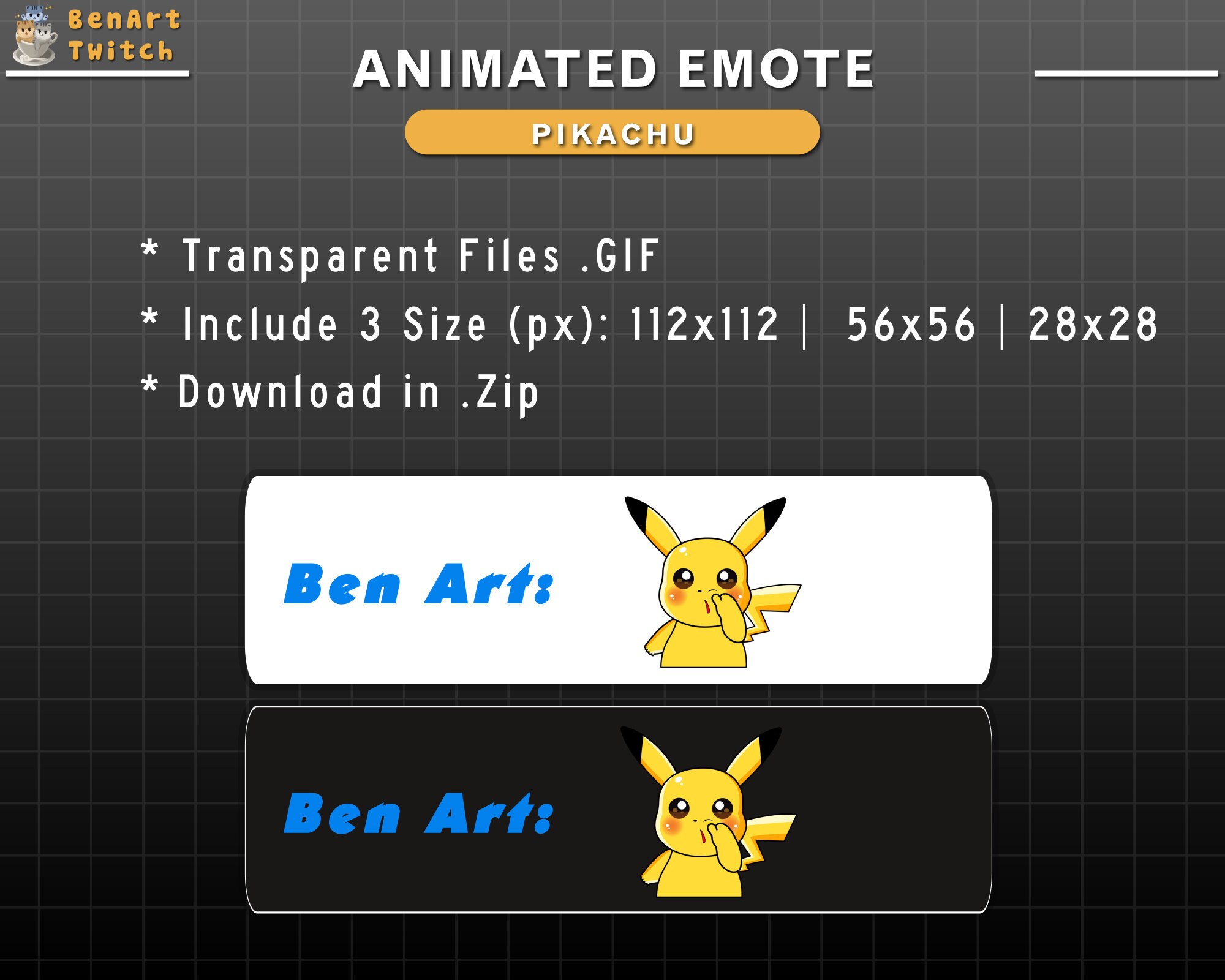 Animated Twitch Emote Pikachu Picks Nose, Cute Pokemon Twitch Emotes ...