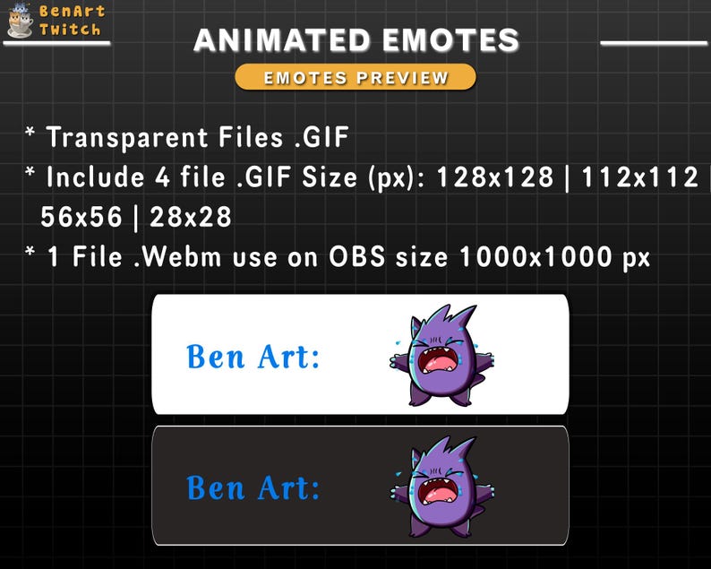 Animated Twitch Emote Gengar Cry, Cute Pokemon Twitch Emotes, Cute ...