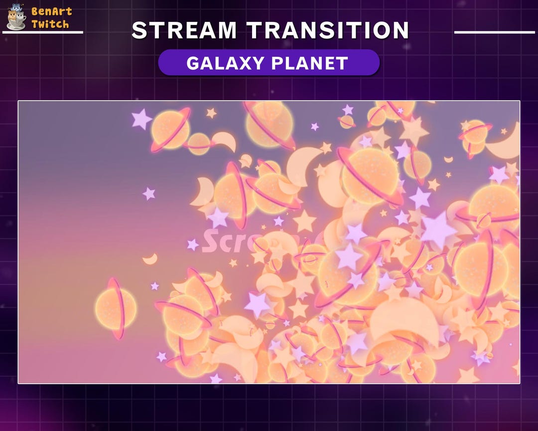 Galaxy Planet Stream Transition, the Moon, Star Transition, Twitch OBS ...