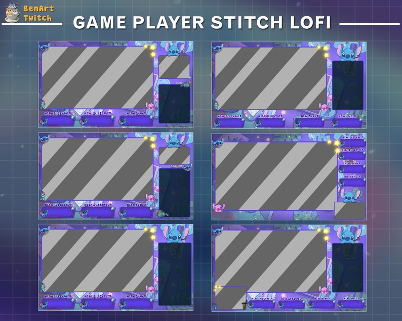 Animiertes Twitch Overlay Paket Lo-fi Desk Stitch, Niedliches Stitch ...