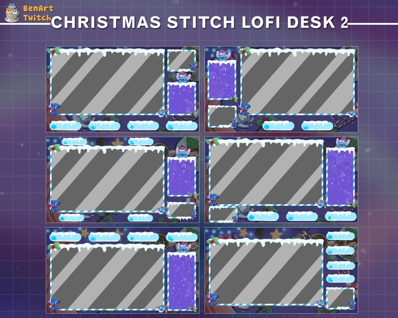 Animated Twitch Overlay Package Christmas Lo-fi Desk Stitch, Cute ...