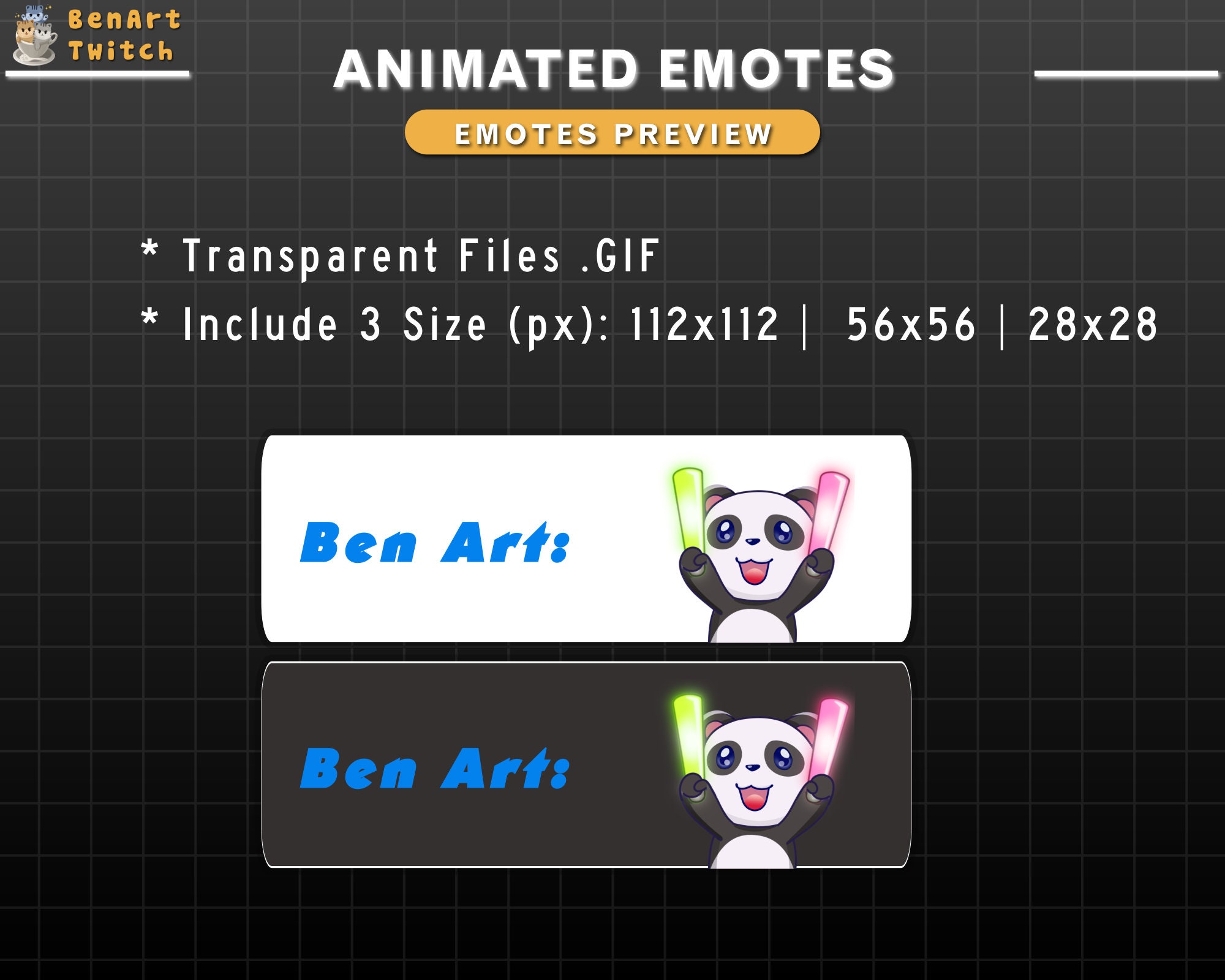 Animated Twitch Emote Panda Cheering, Cute Panda Twitch Emotes, Cute ...