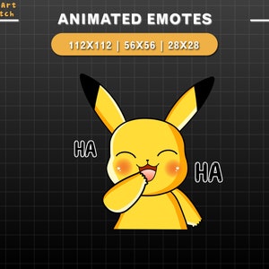 Animated Twitch Emote Pikachu Laughing, Cute Pokemon Twitch Emotes ...
