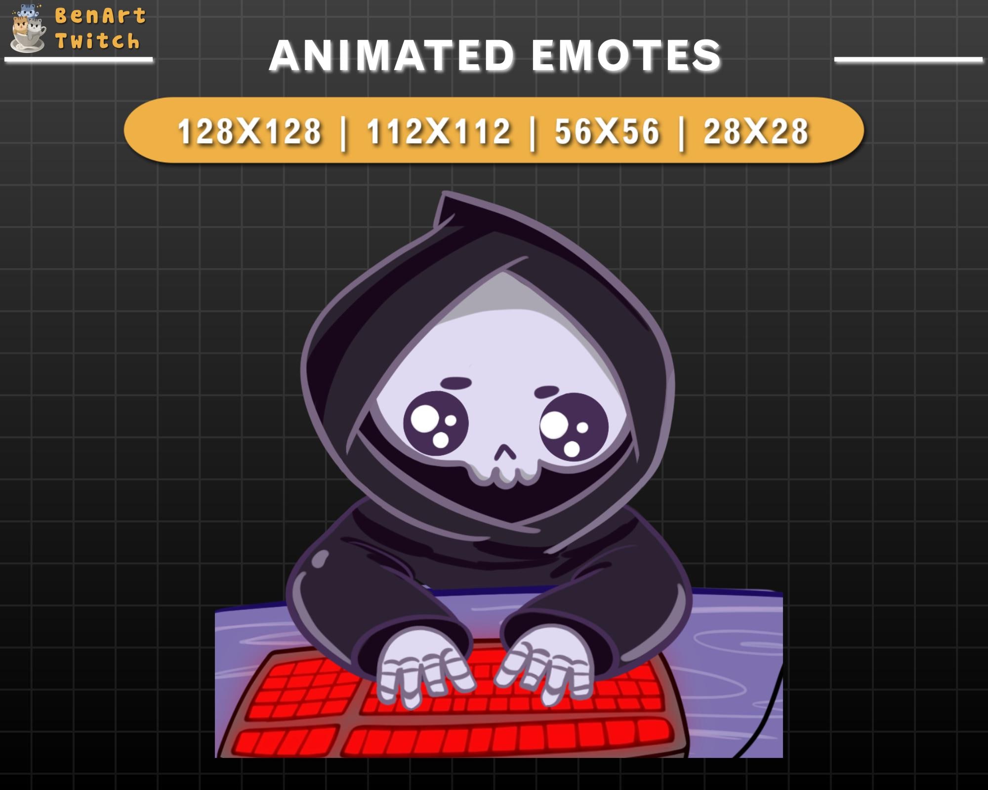 Animated Twitch Emote Hacker Grim Reaper, Halloween Twitch Emotes, Cute ...