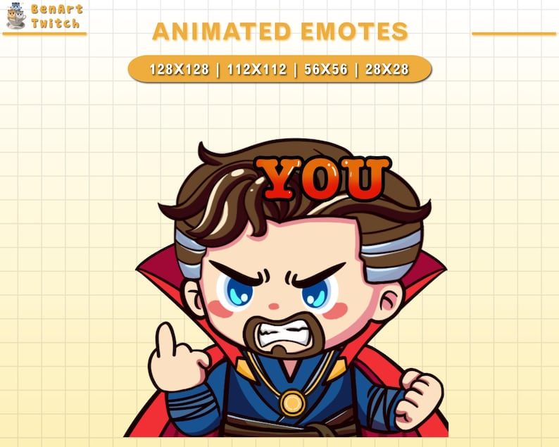 Animated Twitch Emote Middle Finger Doctor Strange, Marvel Twitch ...