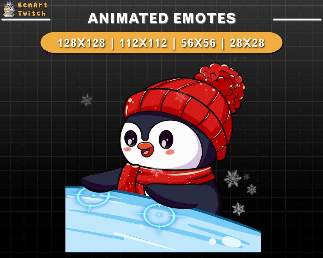 Animated Twitch Emote Penguin Bongo, Christmas Twitch Emotes, Cute ...