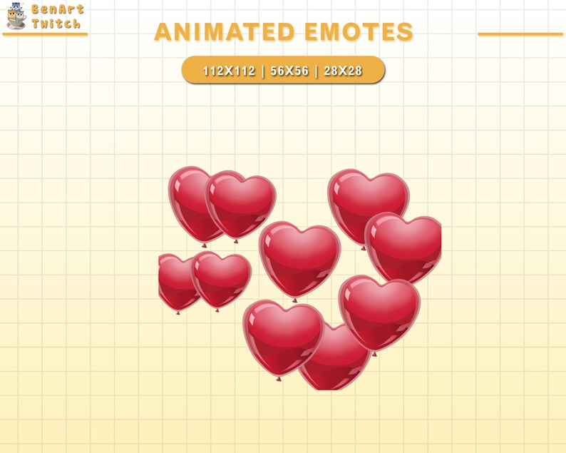 Animated Twitch Emote Balloons Heart Flying, Love Twitch Emotes ...