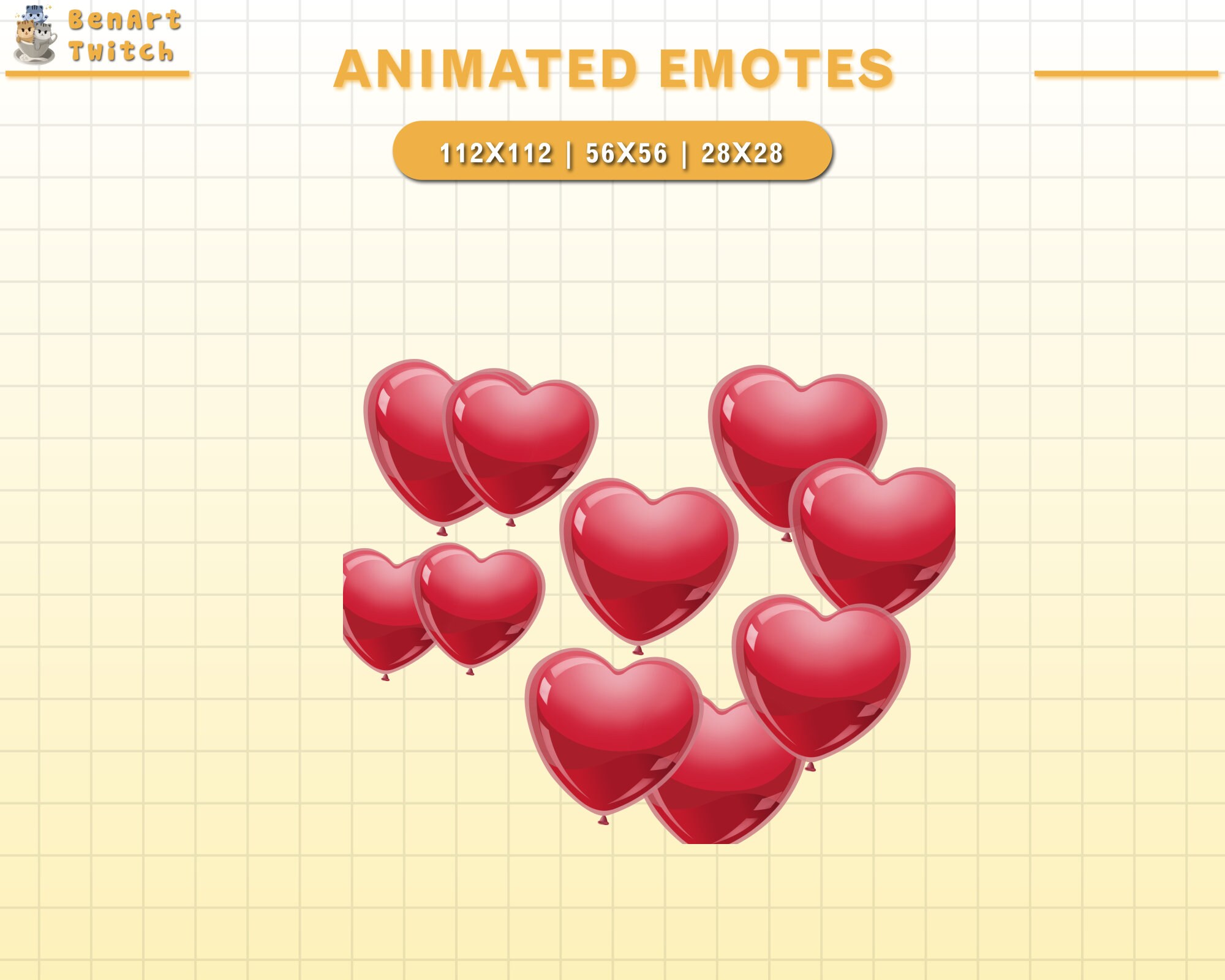 Animated Twitch Emote Balloons Heart Flying, Love Twitch Emotes ...
