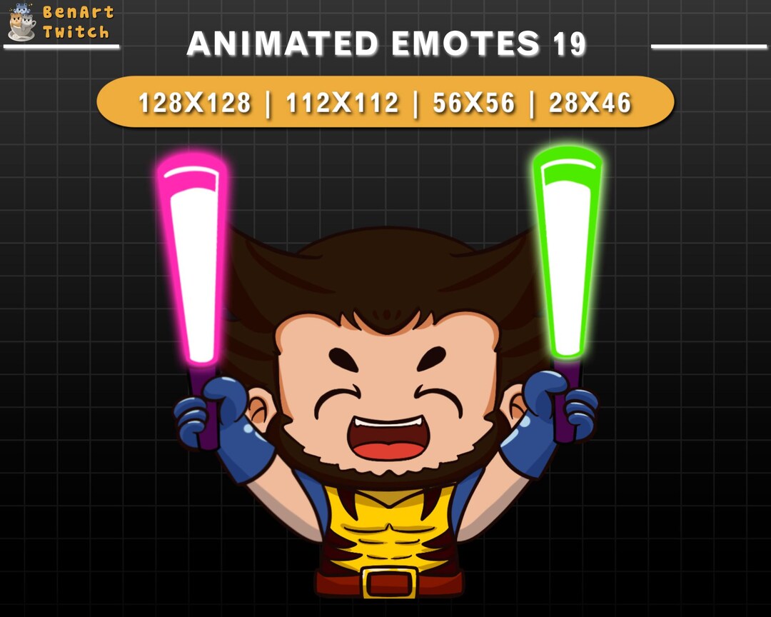 Animated Christmas Twitch Emote Wolverine Cheering, Marvel Twitch ...