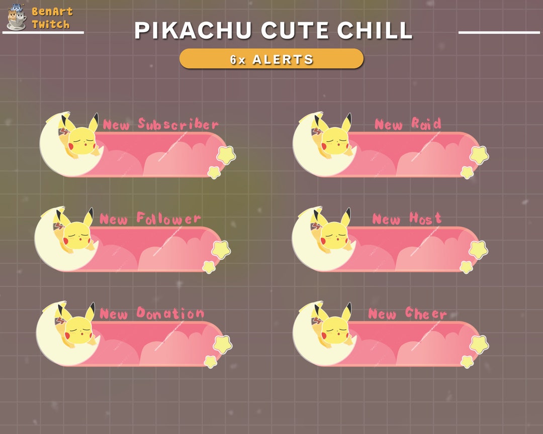 Animated Twitch Alerts Pikachu Chill , Cute Pokemon Twitch Alerts, Cute ...