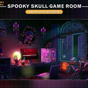 Animated Twitch Screens Hallowween Game Room, Animated Spooky PC Room ...