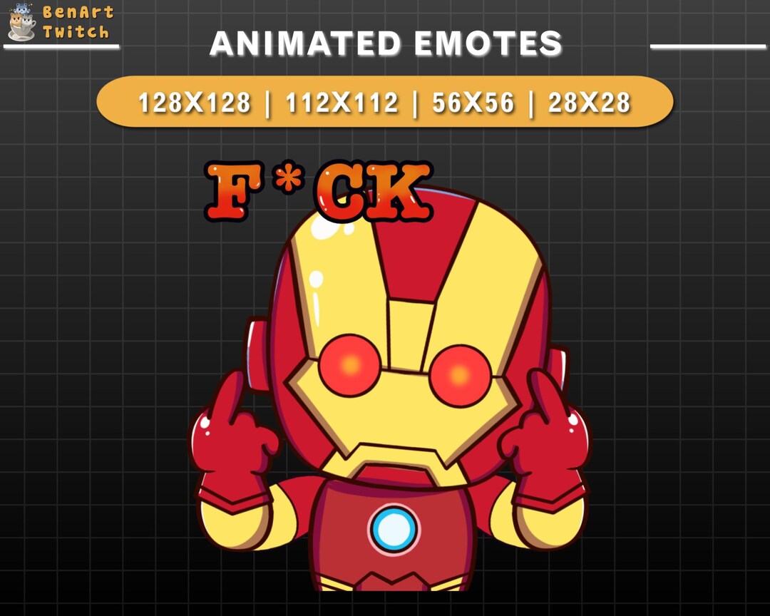 Animated Twitch Emote Iron Man F*ck, Cute Chibi Emotes, Kawaii Emote ...