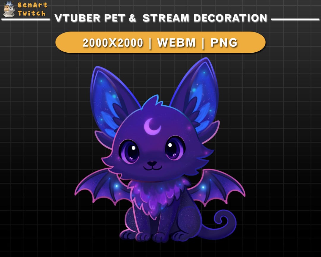 Animated Galaxy Evil Cat Vtuber Pet, Cute Mystic Stream Decoration With ...