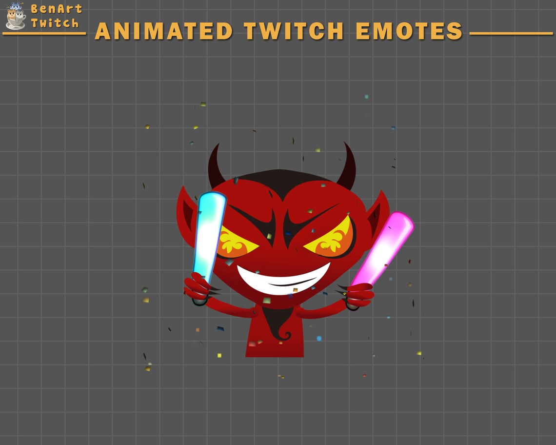 Animated Twitch Emote Red Devil Cheering, Halloween Twitch Emotes, Cute ...