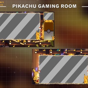 Animated Twitch Overlay Game Room Pikachu, Cute Pikachu Stream Package ...