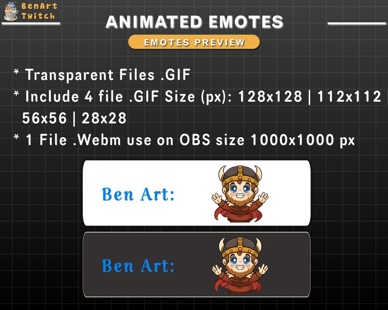 Viking Hi Animated Emotes for Twitch & Discord, Cute Streamer Emoji ...
