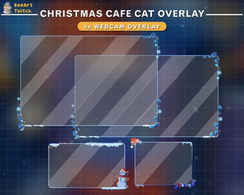 Animated Webcam Overlay for Christmas, Winter Twitch Overlay, Xmas ...