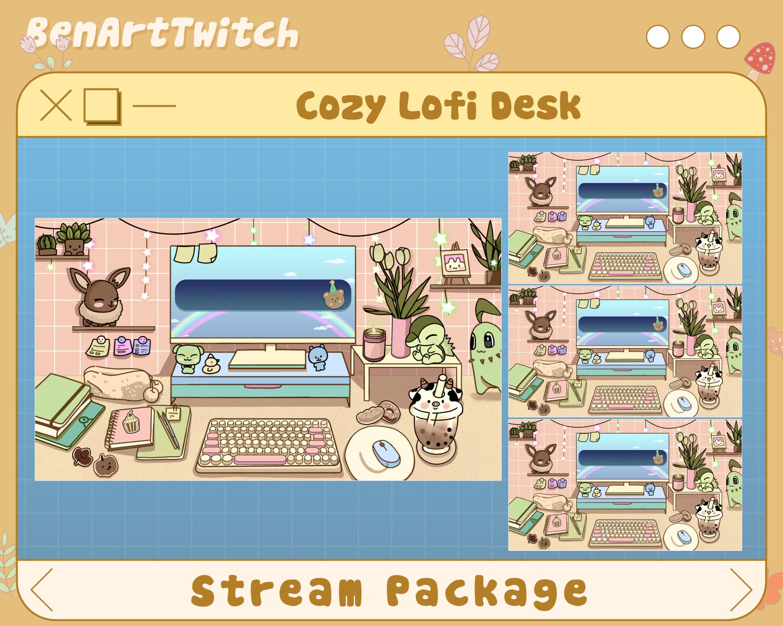 Animated Lofi Gaming Room Twitch Stream Package, Lofi Aesthetic Gaming ...