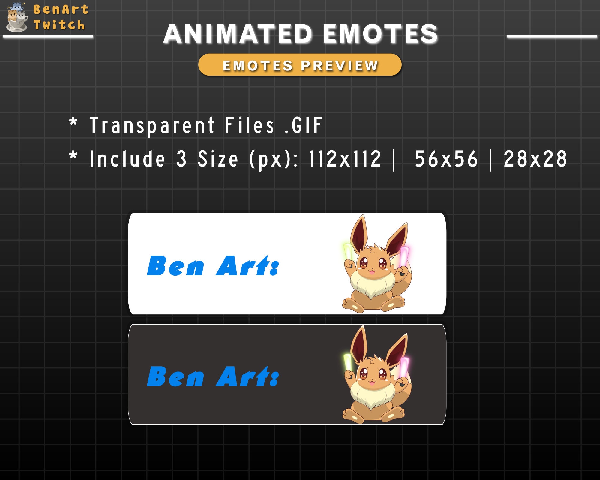 Animated Twitch Emote Eevee Cheering, Cute Pokemon Twitch Emotes, Cute ...
