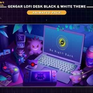 Gengar Twitch Overlay – Animated Stream Package With Lofi Desk, Cozy ...