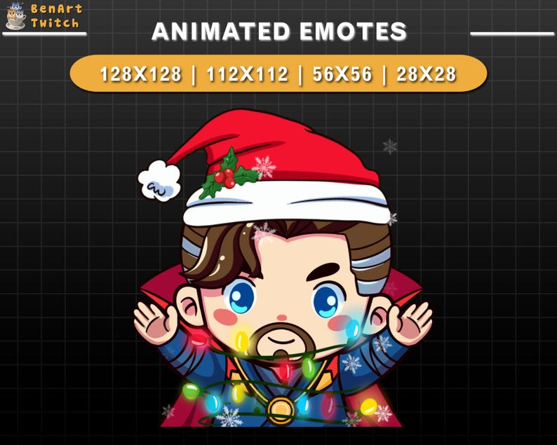 Animated Christmas Twitch Emote Cute Doctor Strange, Marvel Twitch ...