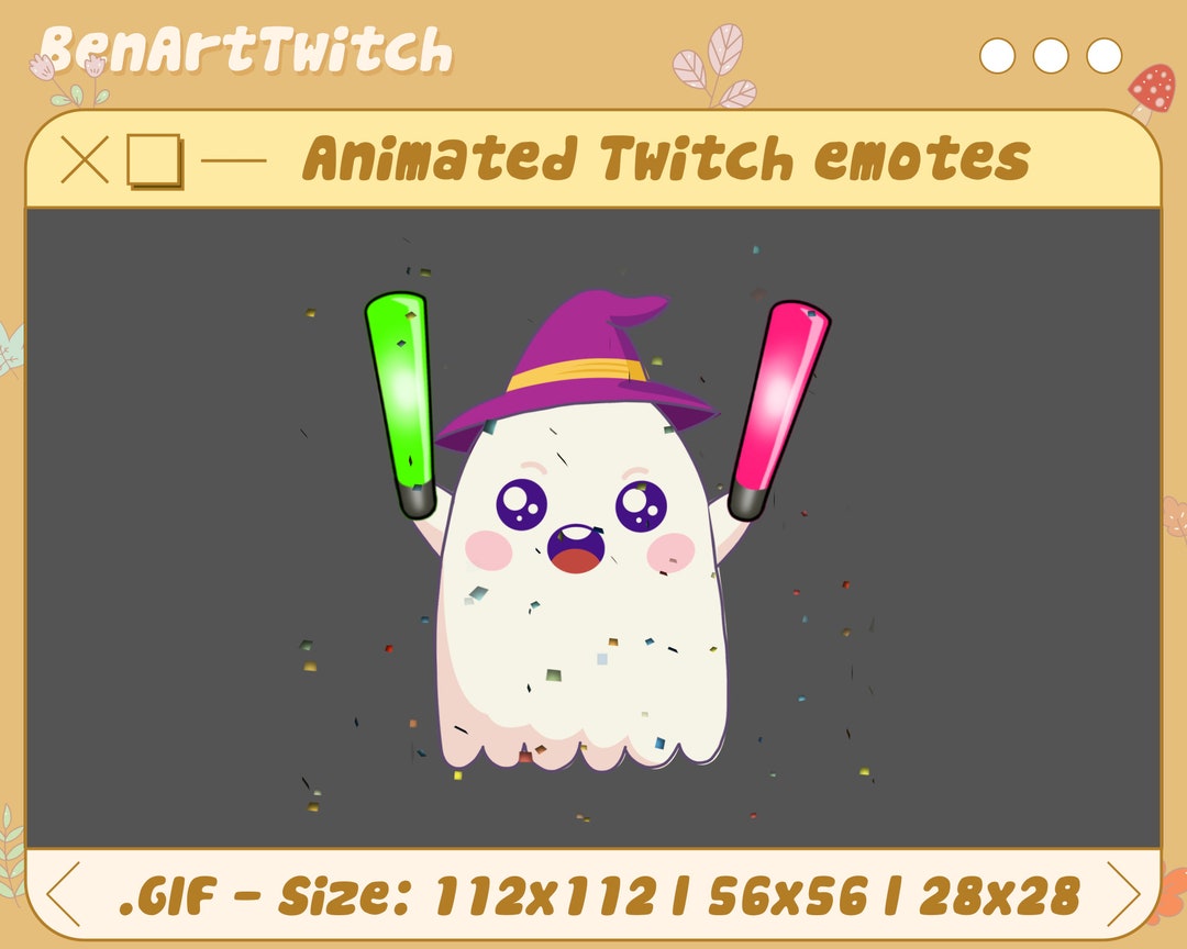 Animated Twitch Emote Cute Ghost Cheering Halloween Twitch - Etsy