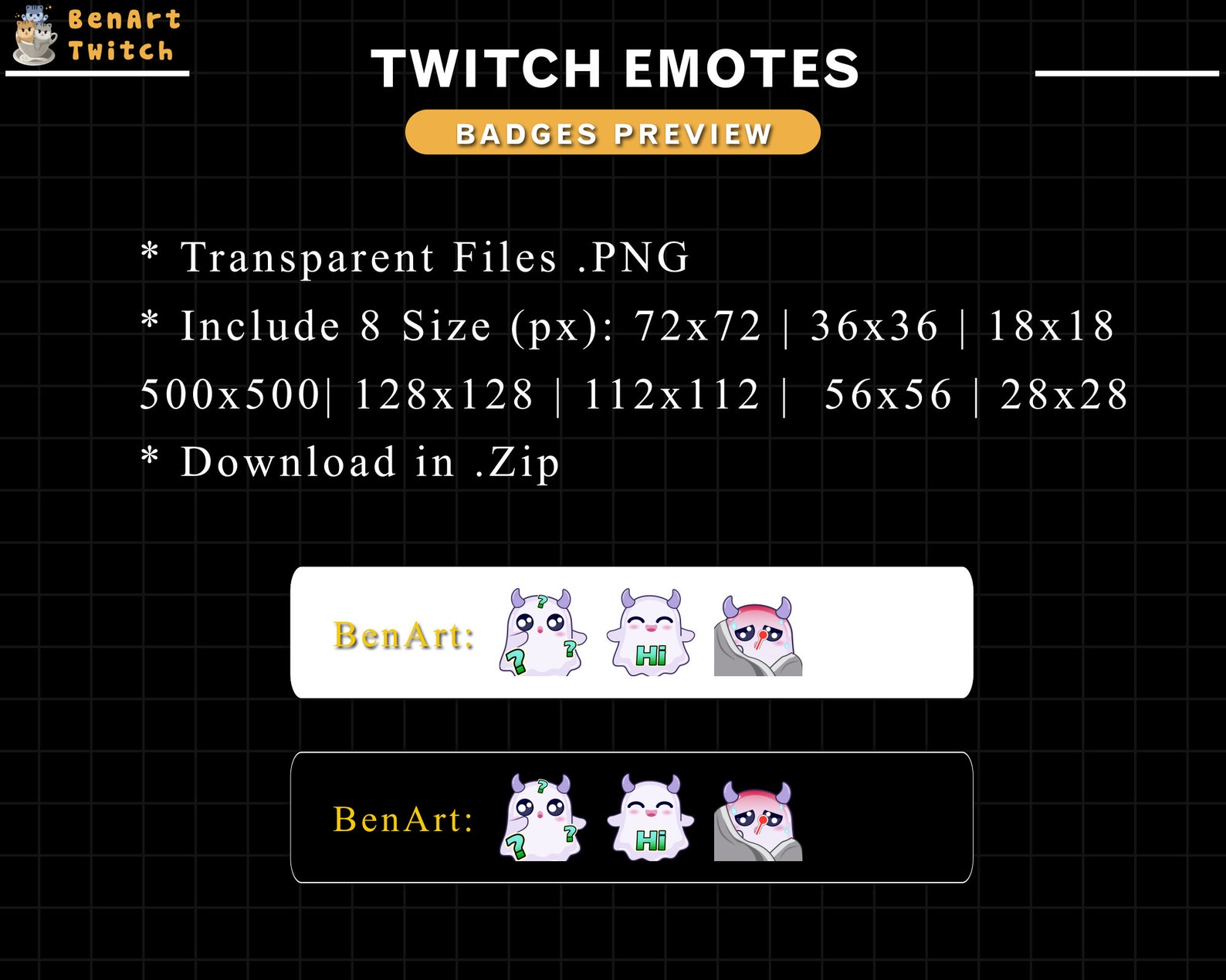 40x Cute Ghost Twitch Emotes Pack, Ghost Stream Emotes, Ready to Use ...