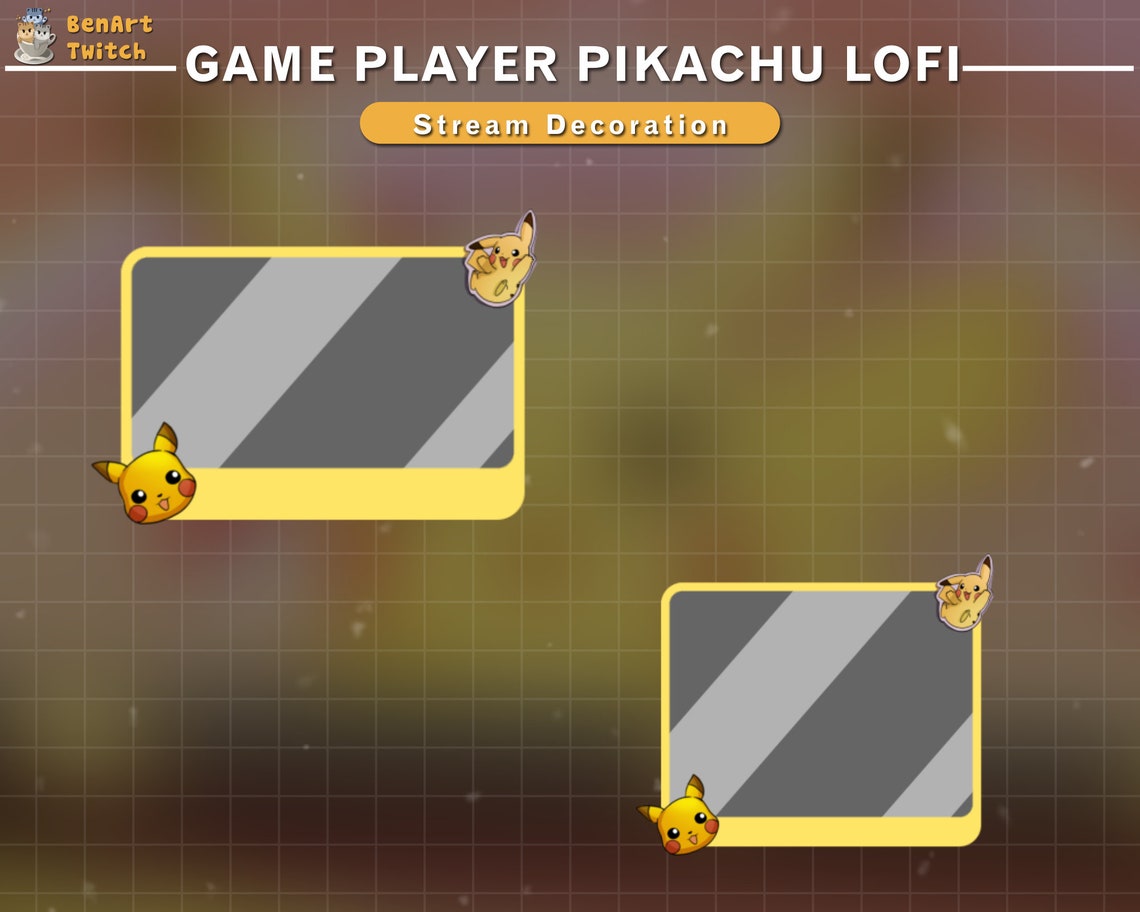 Animated Webcam Overlay Lo-fi Desk Pikachu, Cute Pikachu Twitch Webcam Border - Etsy