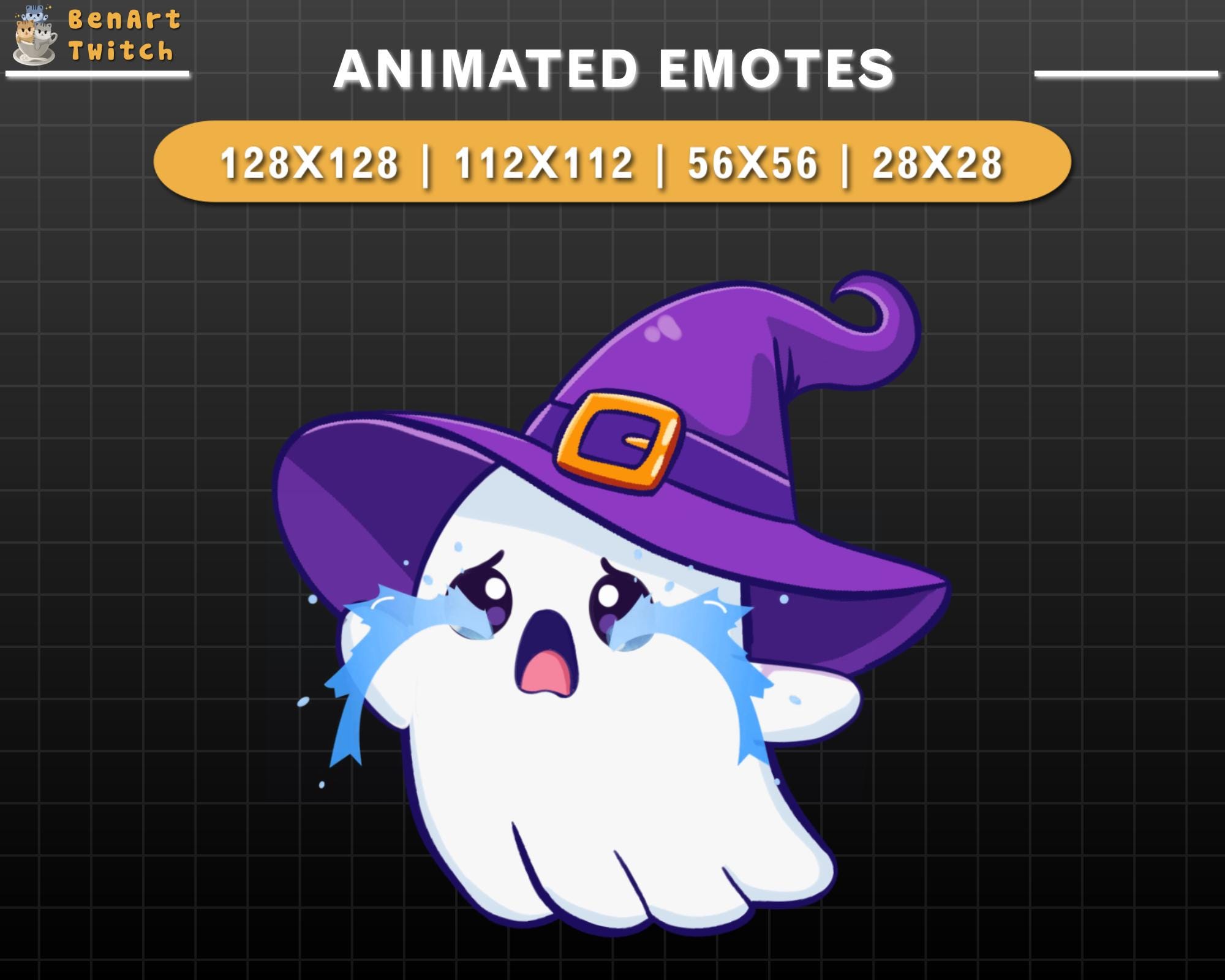 Animated Twitch Emote Cute Ghost Cry, Halloween Twitch Emotes, Kawaii ...