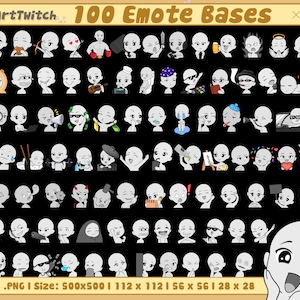 100 DIY Custom Twitch Emotes, Chibi Base, Meme and Customizable for ...
