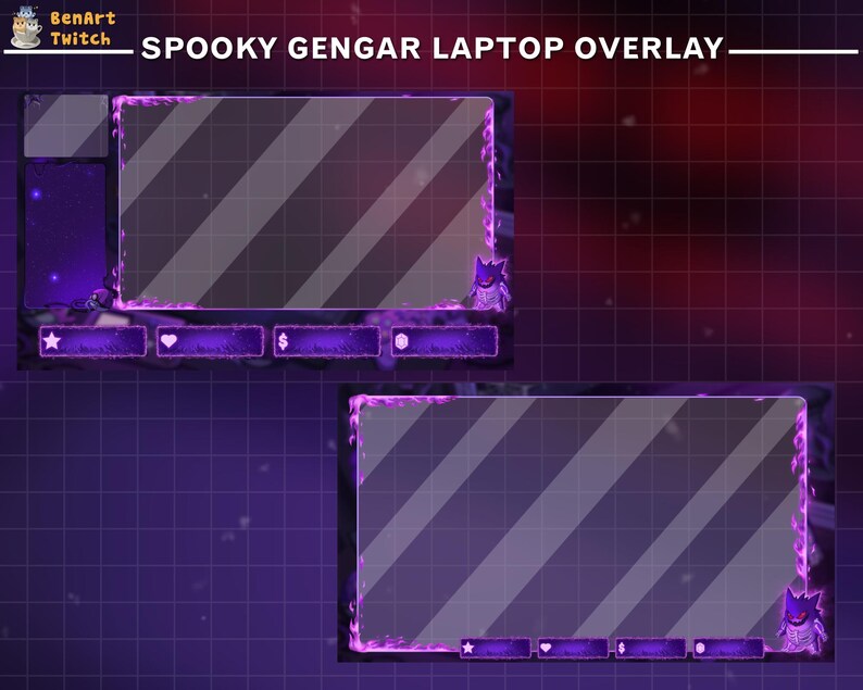 Animated Stream Package Halloween Gengar Lofi Desk, Witch Desk Twitch ...